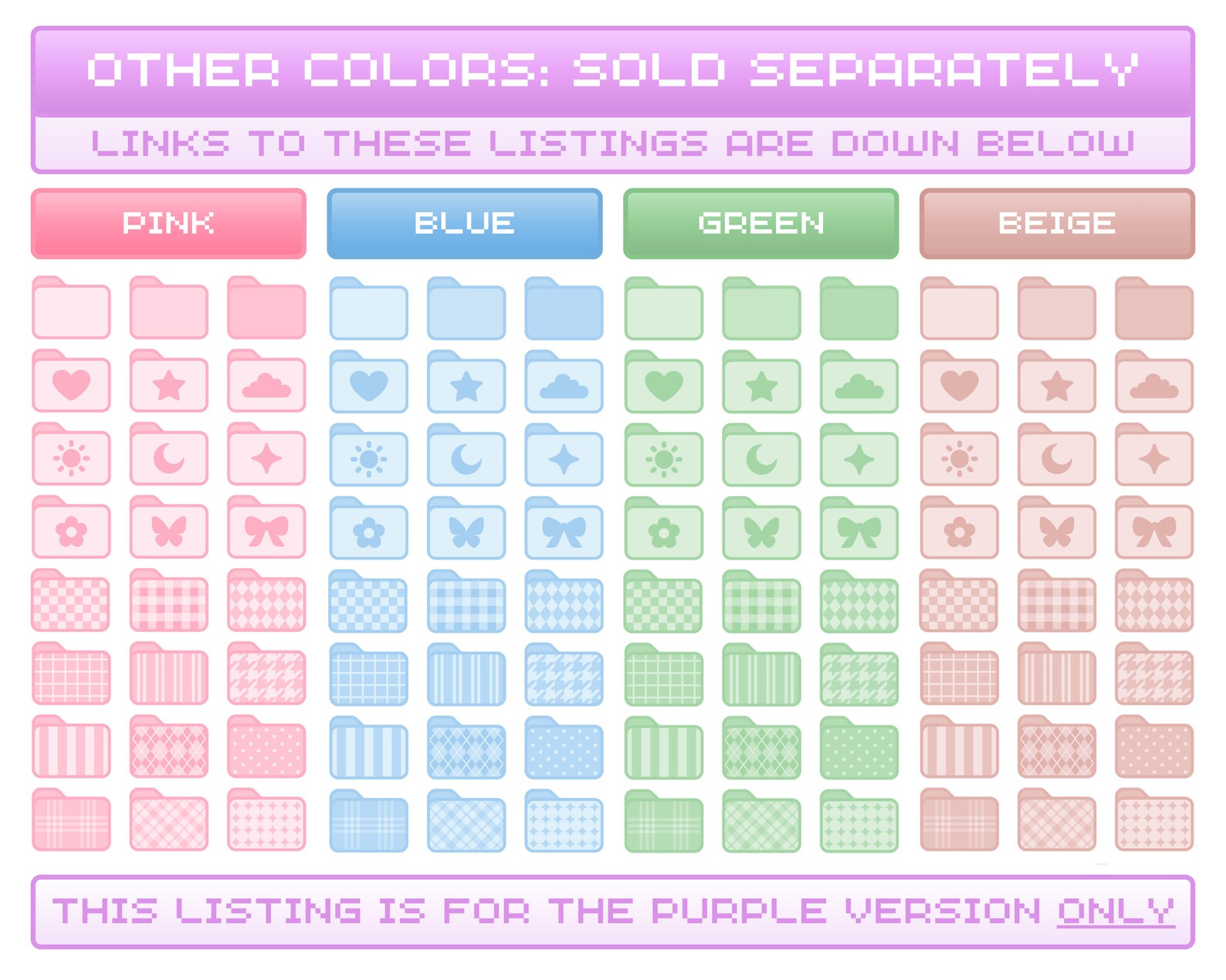 Purple Desktop Icons Set, 100+ Aesthetic Icon Bundle, Custom Windows ...