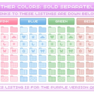 Purple Desktop Icons Set, 100+ Aesthetic Icon Bundle, Custom Windows ...