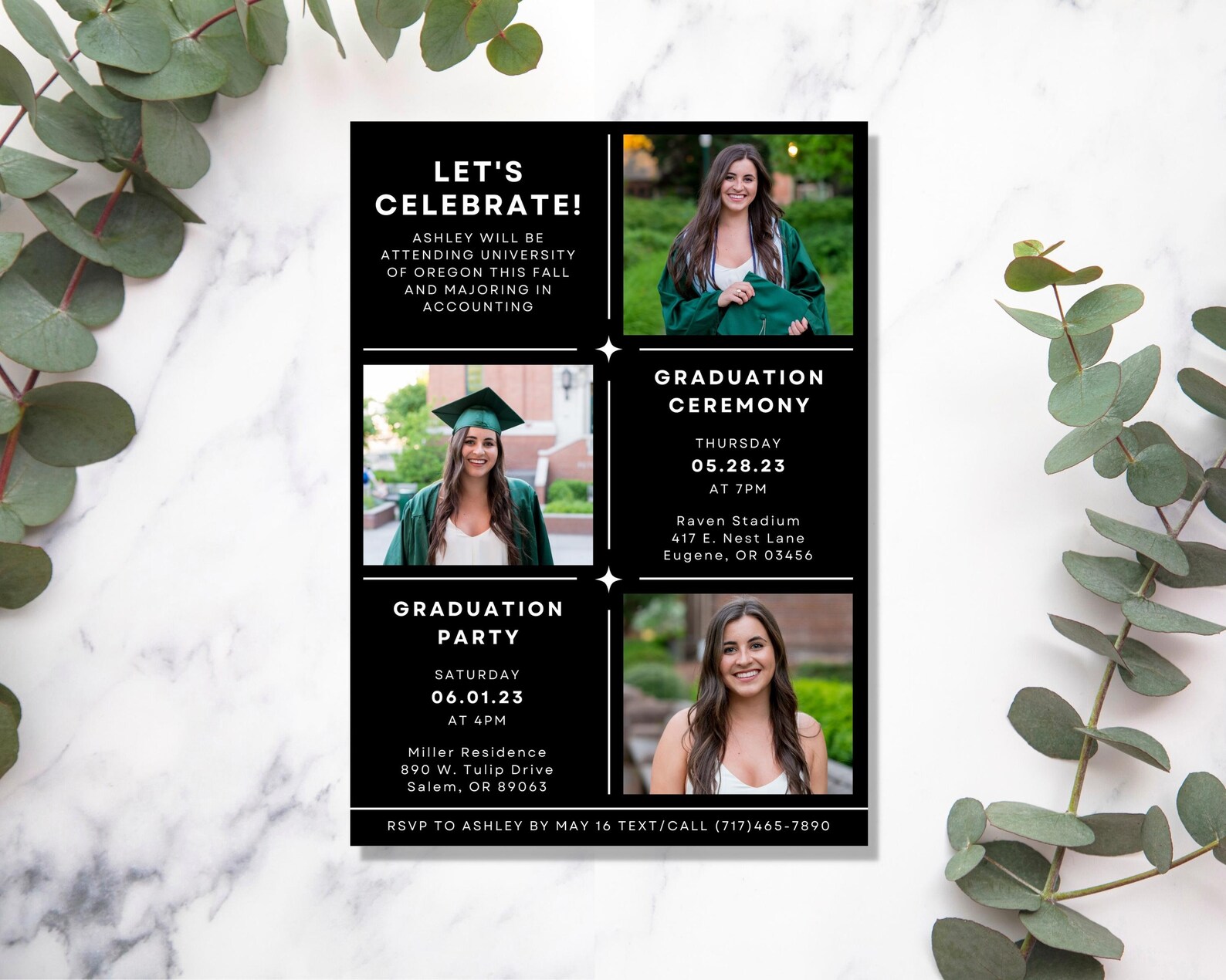 Graduation Party Invitation Template, Photo Senior Graduation ...