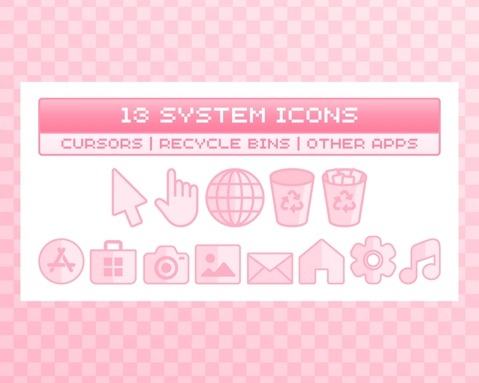 Pink Desktop Icons Set, 100+ Aesthetic Icon Bundle, Custom Windows Mac ...