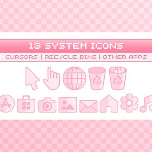 Pink Desktop Icons Set, 100+ Aesthetic Icon Bundle, Custom Windows Mac ...