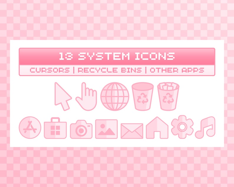 Pink Desktop Icons Set, 100+ Aesthetic Icon Bundle, Custom Windows Mac ...