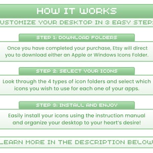 Green Desktop Icons Set, 100+ Aesthetic Icon Bundle, Custom Windows Mac ...