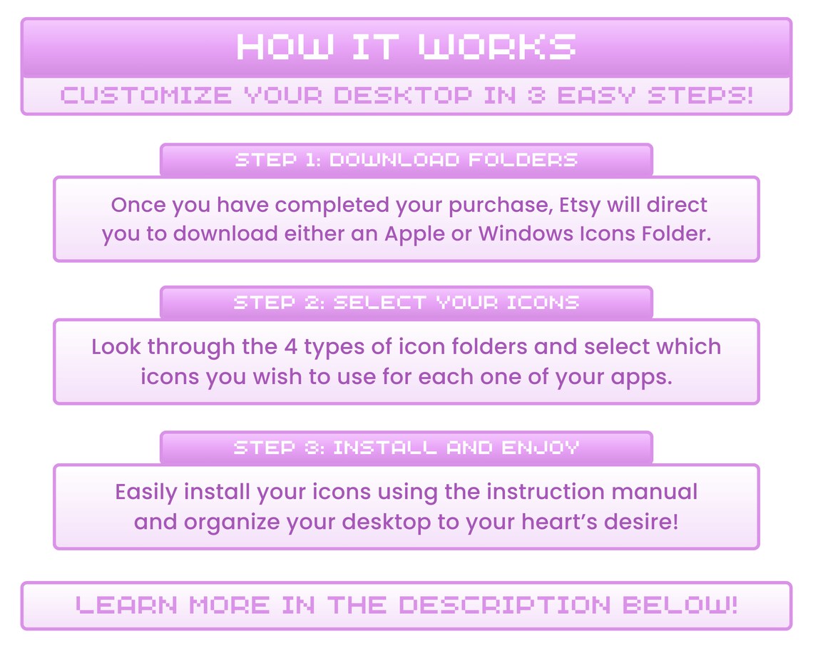 Purple Desktop Icons Set, 100+ Aesthetic Icon Bundle, Custom Windows ...