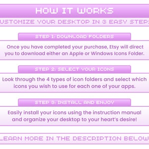 Purple Desktop Icons Set, 100+ Aesthetic Icon Bundle, Custom Windows ...