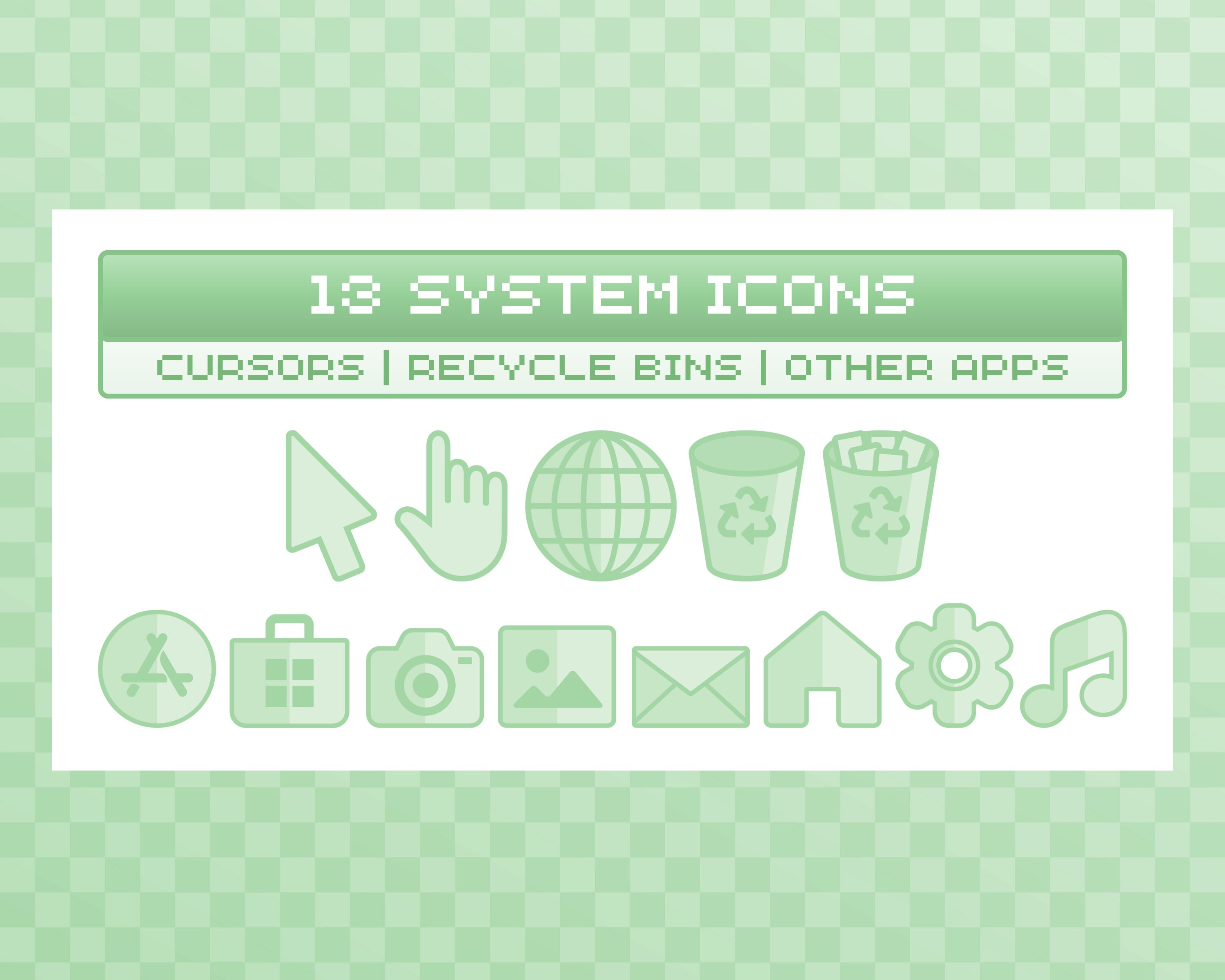 Green Desktop Icons Set, 100+ Aesthetic Icon Bundle, Custom Windows Mac ...
