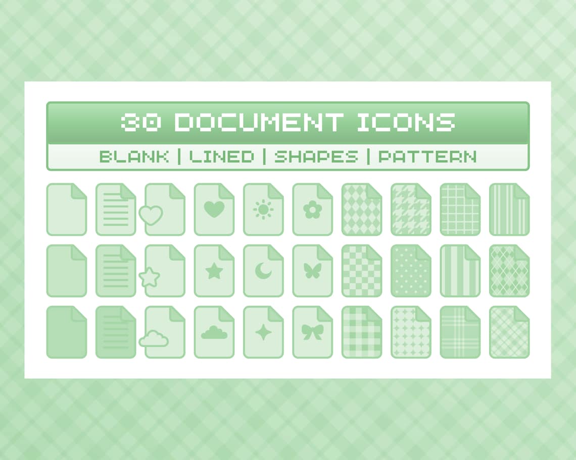 Green Desktop Icons Set, 100 Aesthetic Icon Bundle, Custom Windows Mac ...