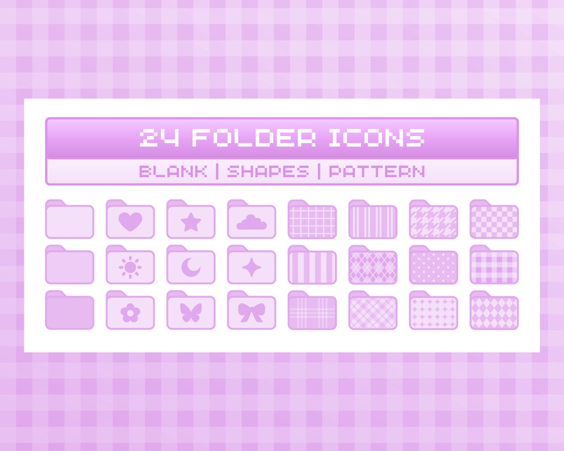 Purple Desktop Icons Set, 100+ Aesthetic Icon Bundle, Custom Windows ...