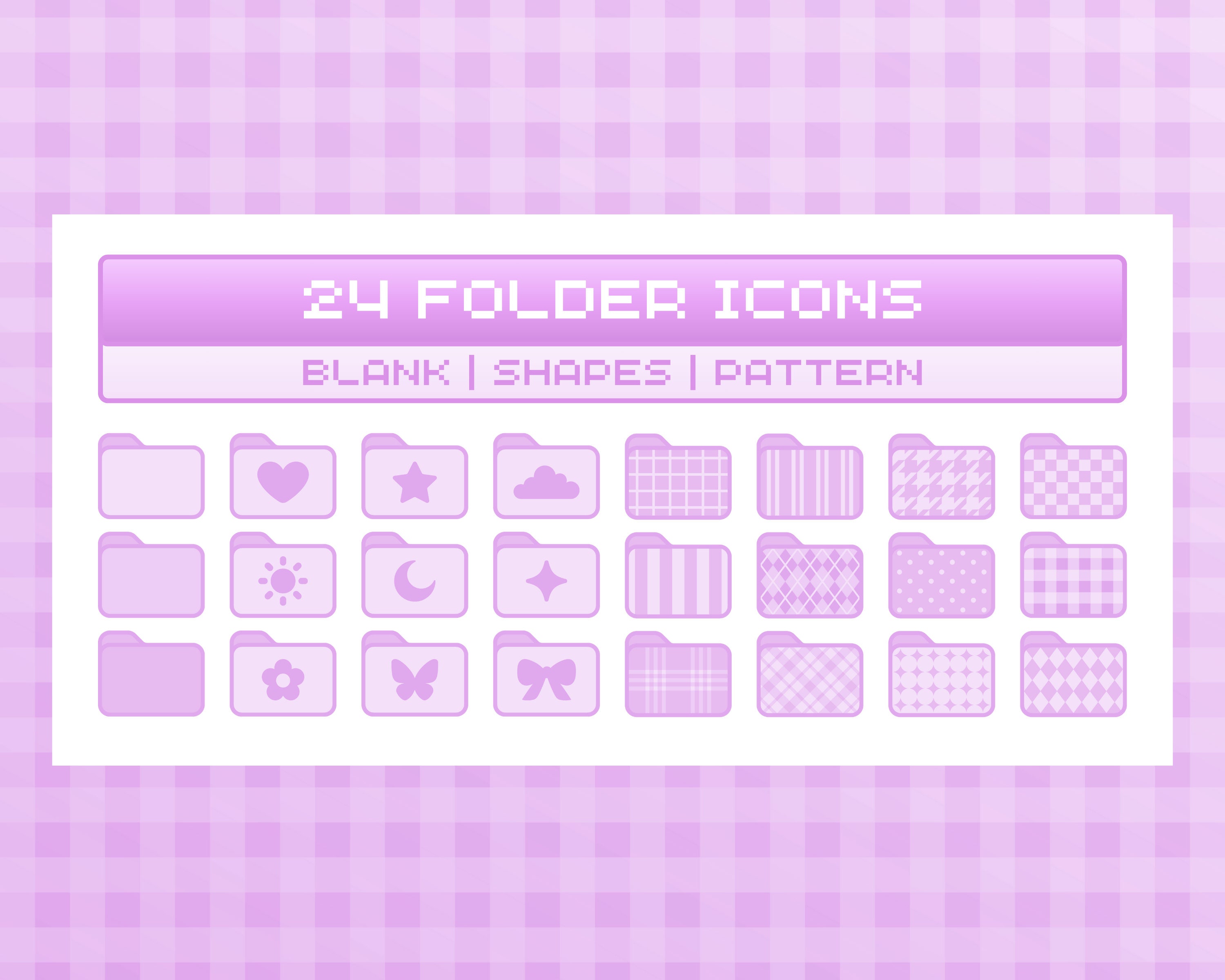 Purple Desktop Icons Set, 100+ Aesthetic Icon Bundle, Custom Windows ...