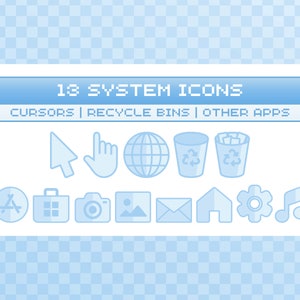 Blue Desktop Icons Set, 100+ Aesthetic Icon Bundle, Custom Windows Mac ...