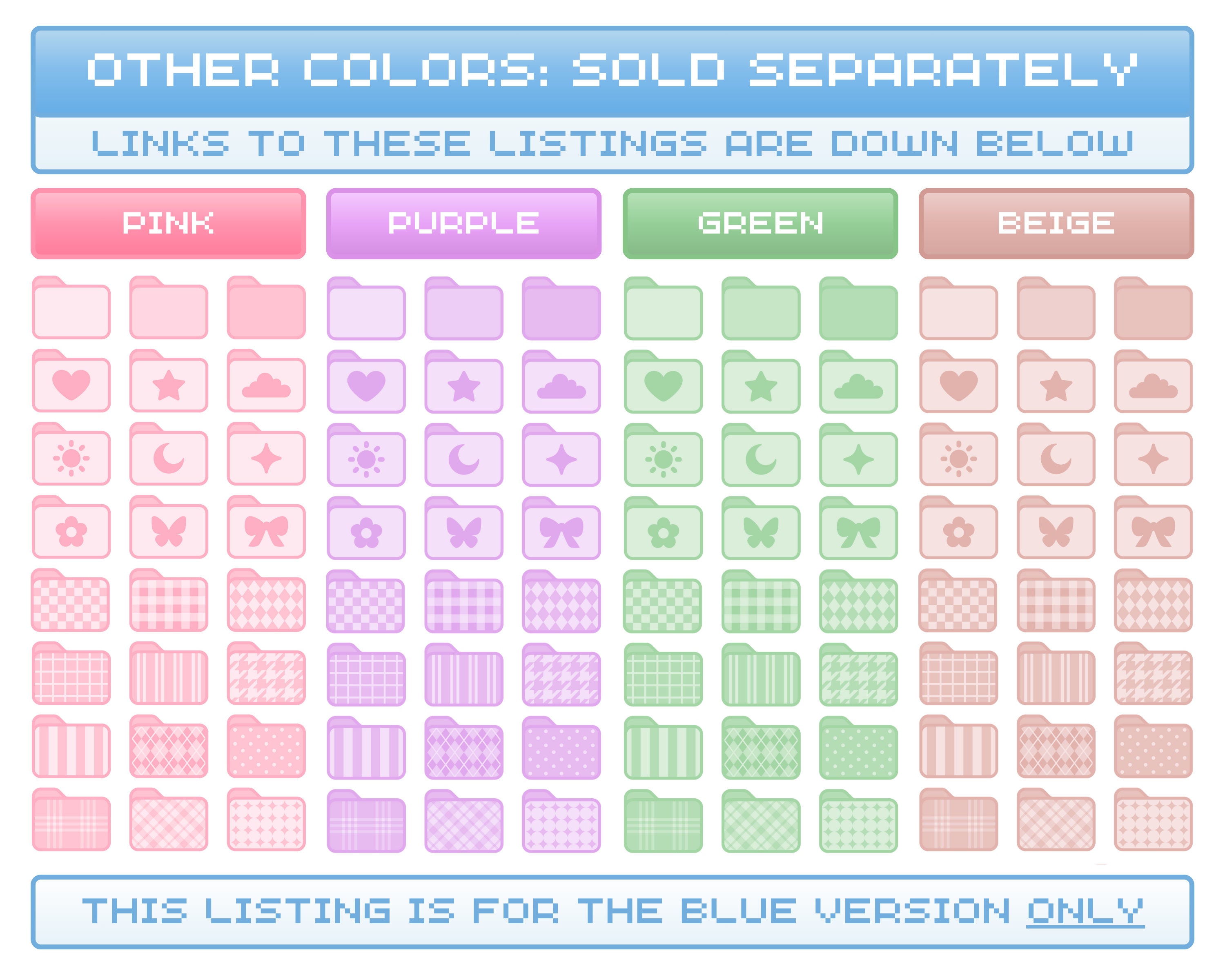 Blue Desktop Icons Set, 100+ Aesthetic Icon Bundle, Custom Windows Mac ...