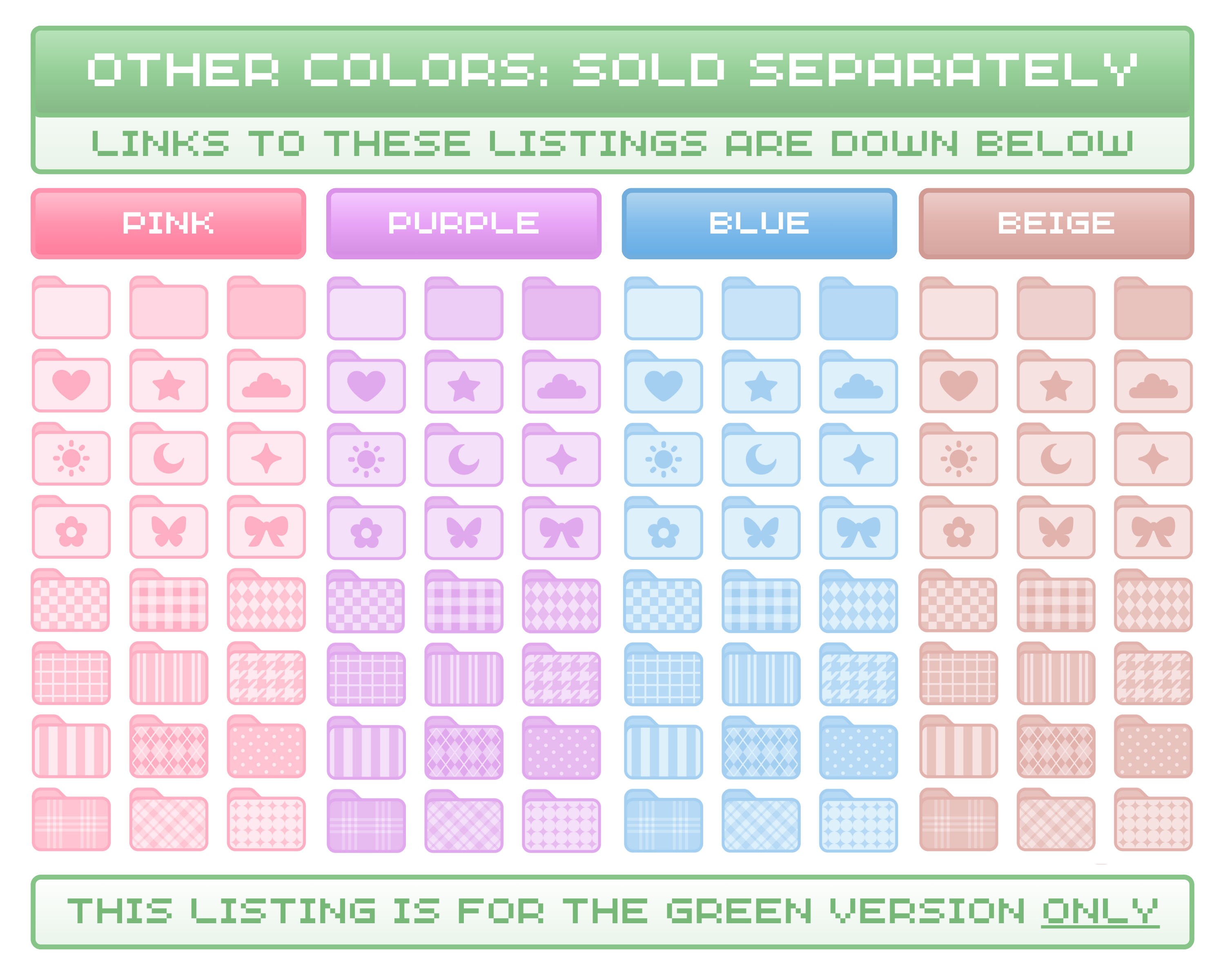Green Desktop Icons Set, 100+ Aesthetic Icon Bundle, Custom Windows Mac ...
