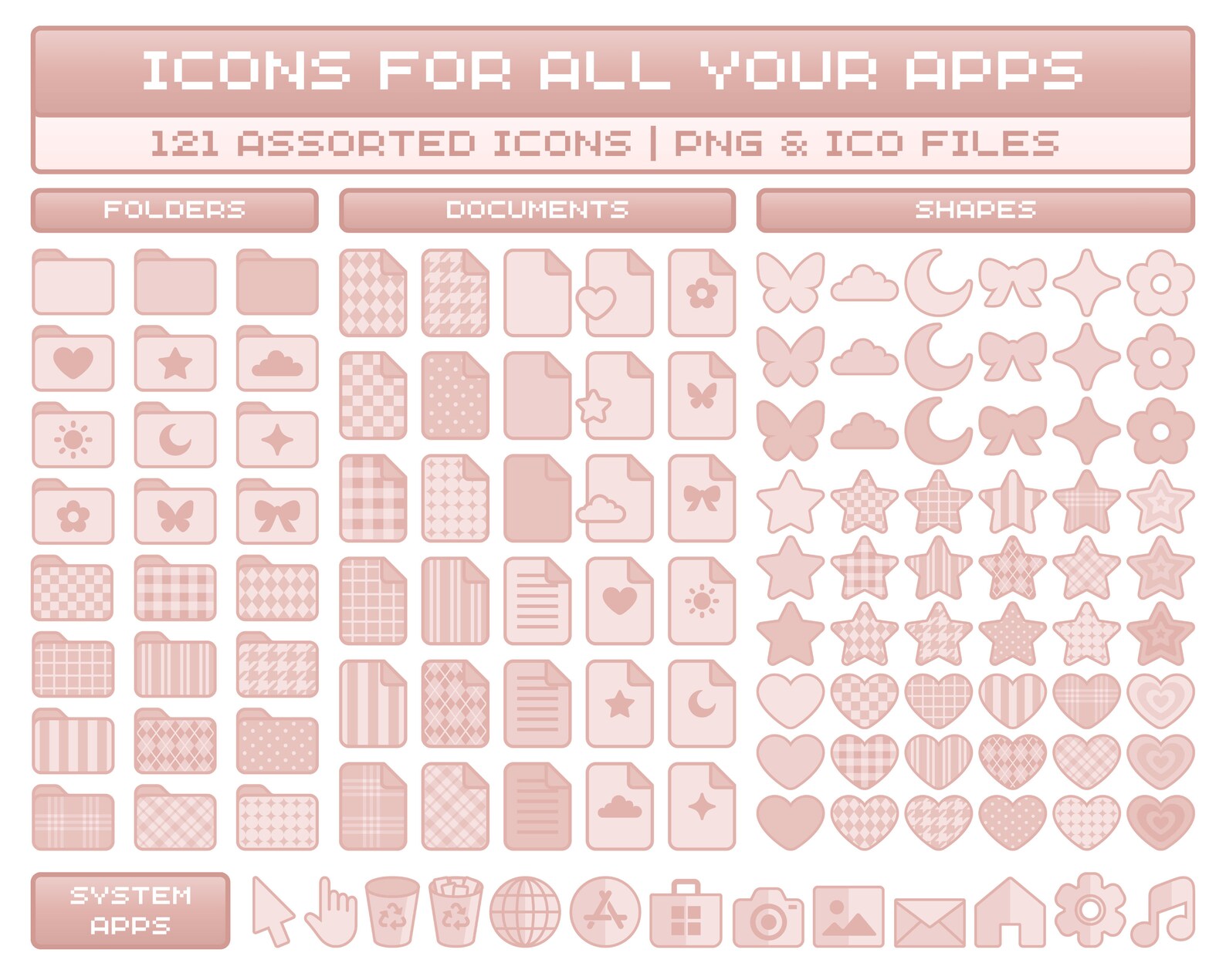 Beige Desktop Icons Set, 100+ Aesthetic Icon Bundle, Custom Windows Mac ...