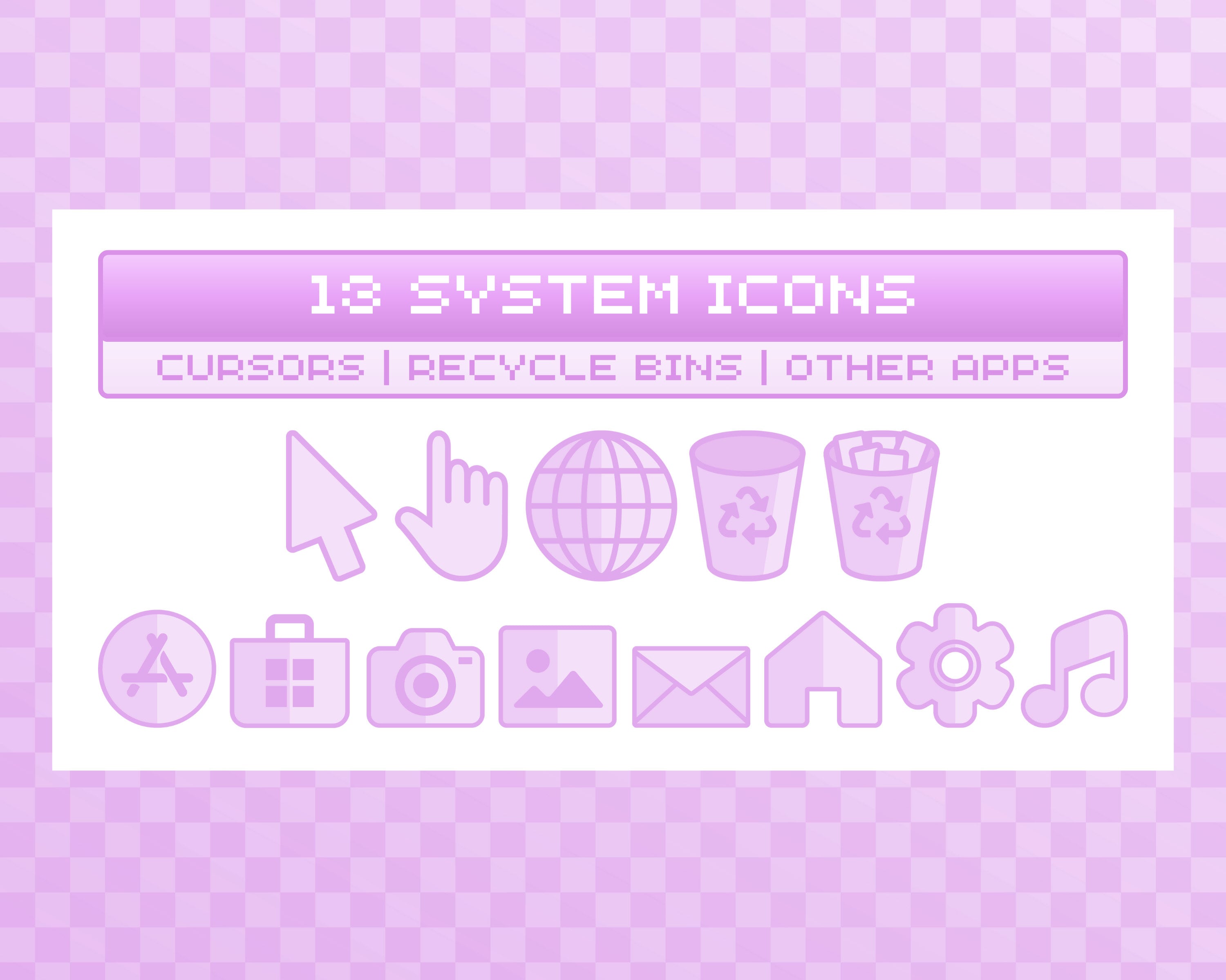 Purple Desktop Icons Set, 100+ Aesthetic Icon Bundle, Custom Windows ...