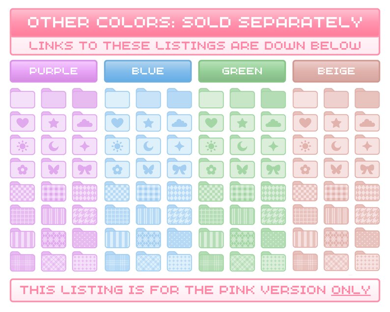 Pink Desktop Icons Set, 100+ Aesthetic Icon Bundle, Custom Windows Mac ...