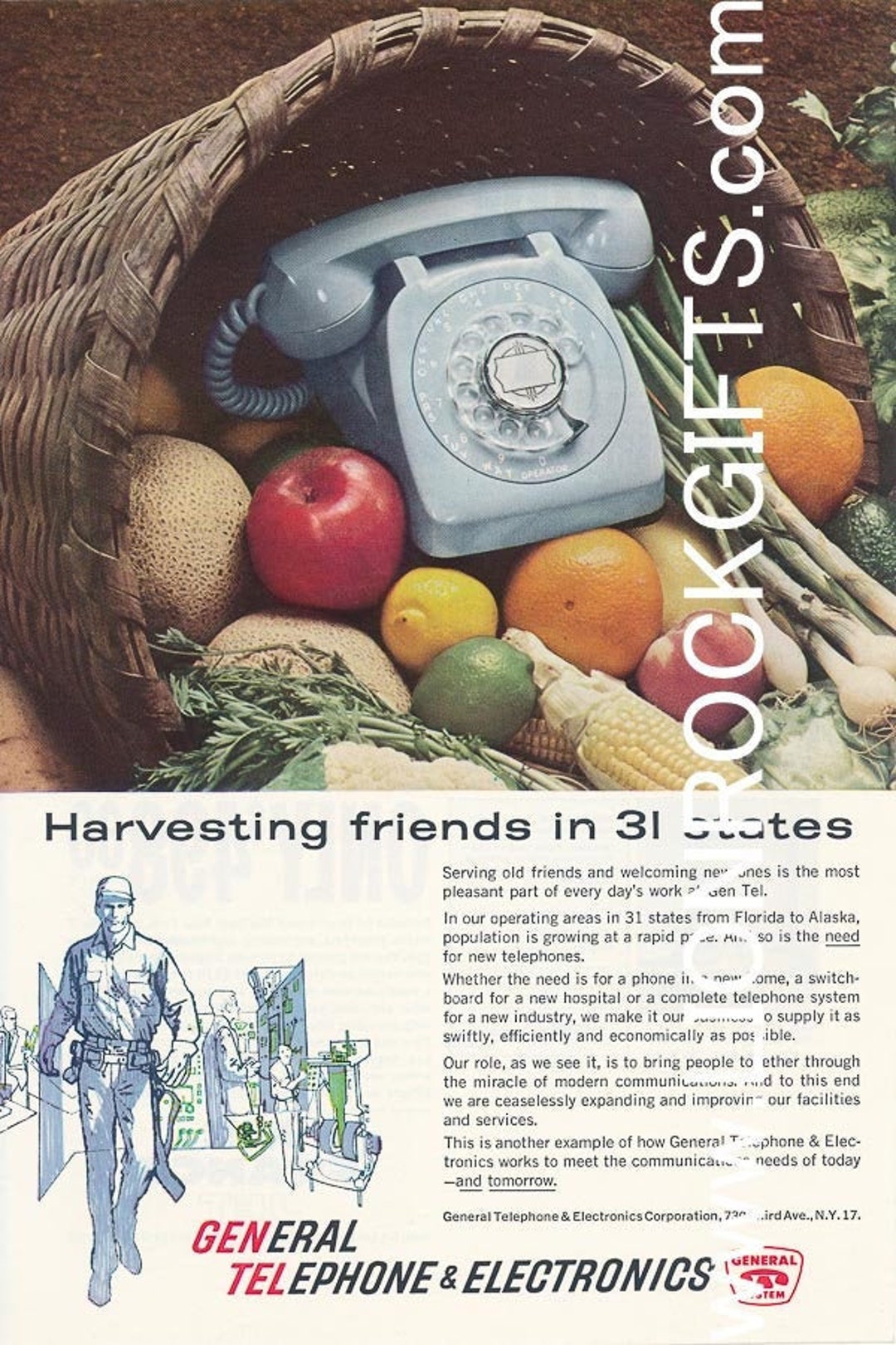 General Telephone & Electronics (GTE) | 1960 | Advertisement - Etsy