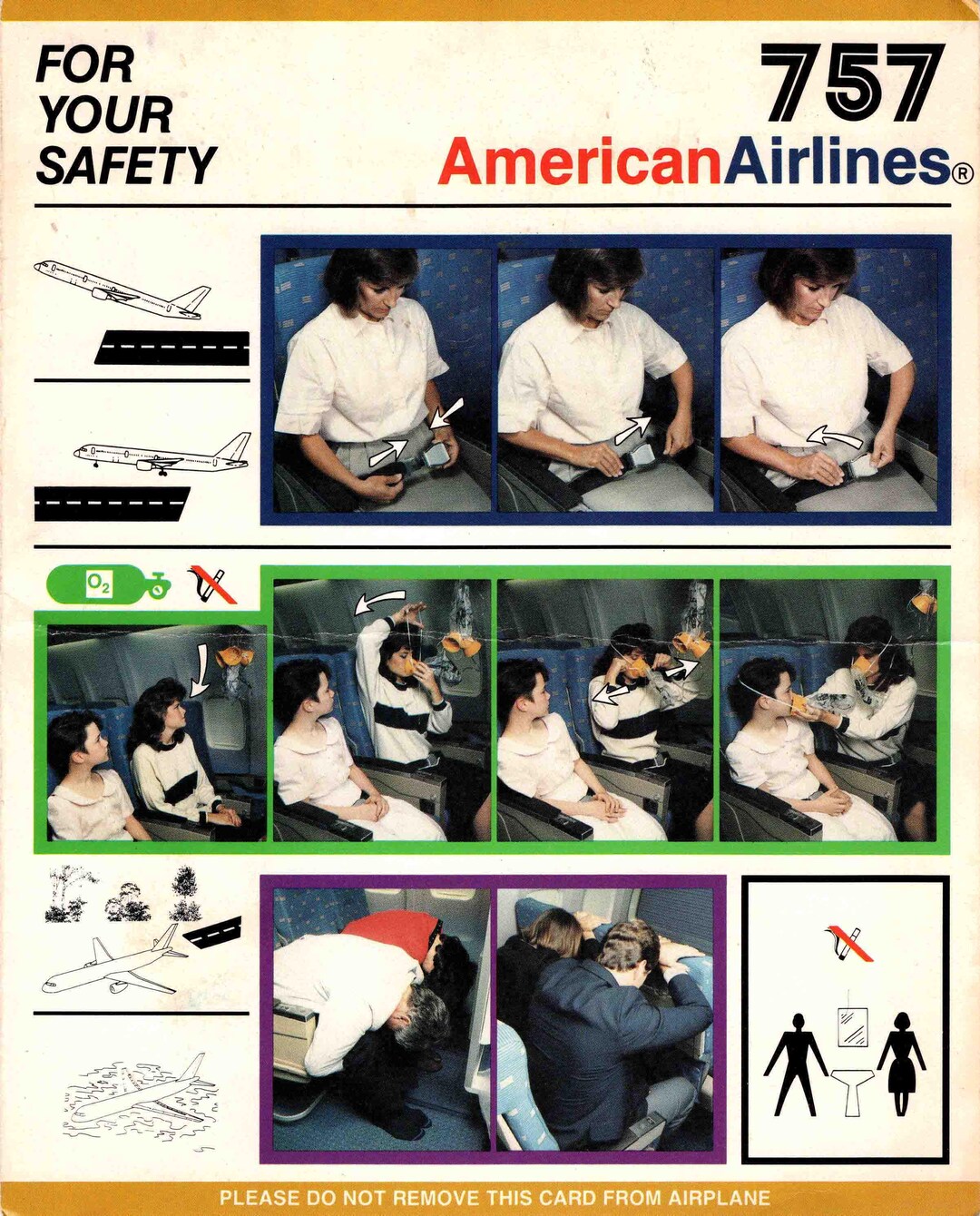 American Airlines B757 Safety Card - Etsy