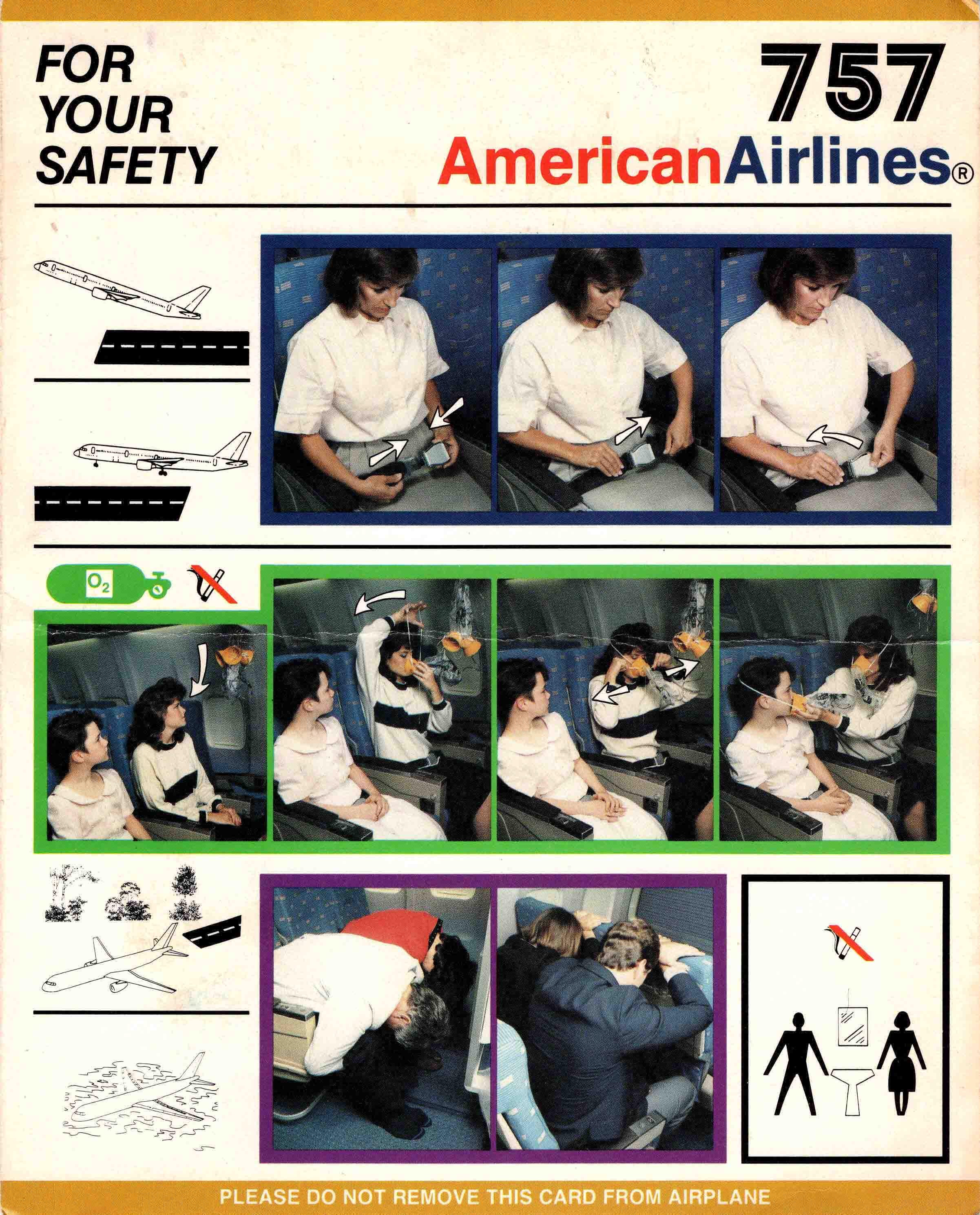 American Airlines | B757 | Safety Card - Etsy