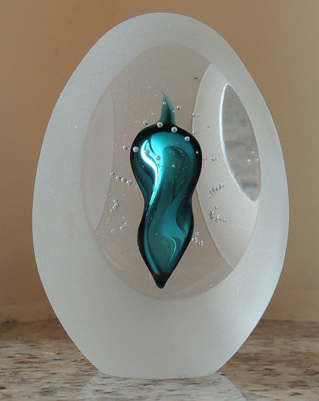 Venetian Hand-blown Glass Paperweight | Green - Etsy