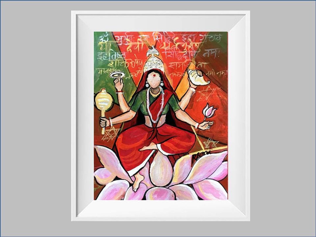 Goddess Durga Siddhidatri Devi Hindu God Mythology Printable Digital ...