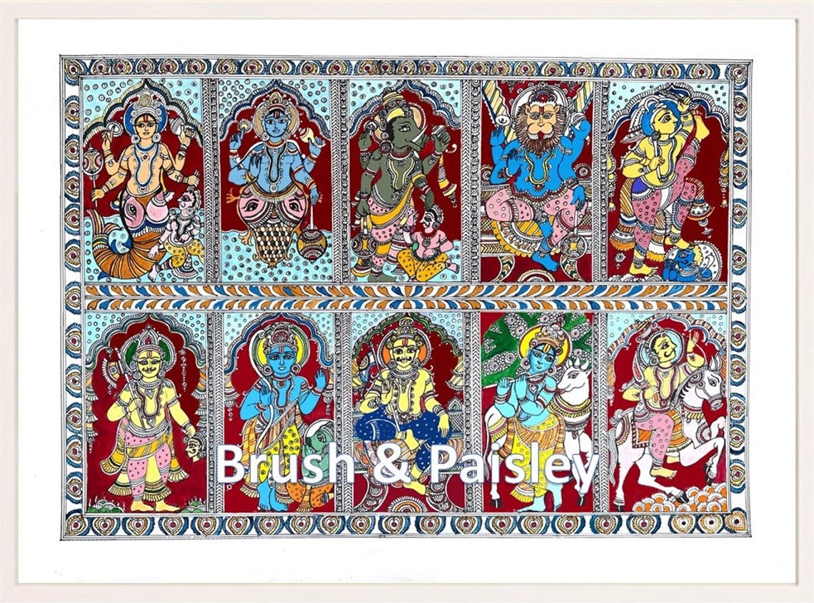 Dashavatara Lord Vishnu Avatars Printable Digital Download Fine Art ...