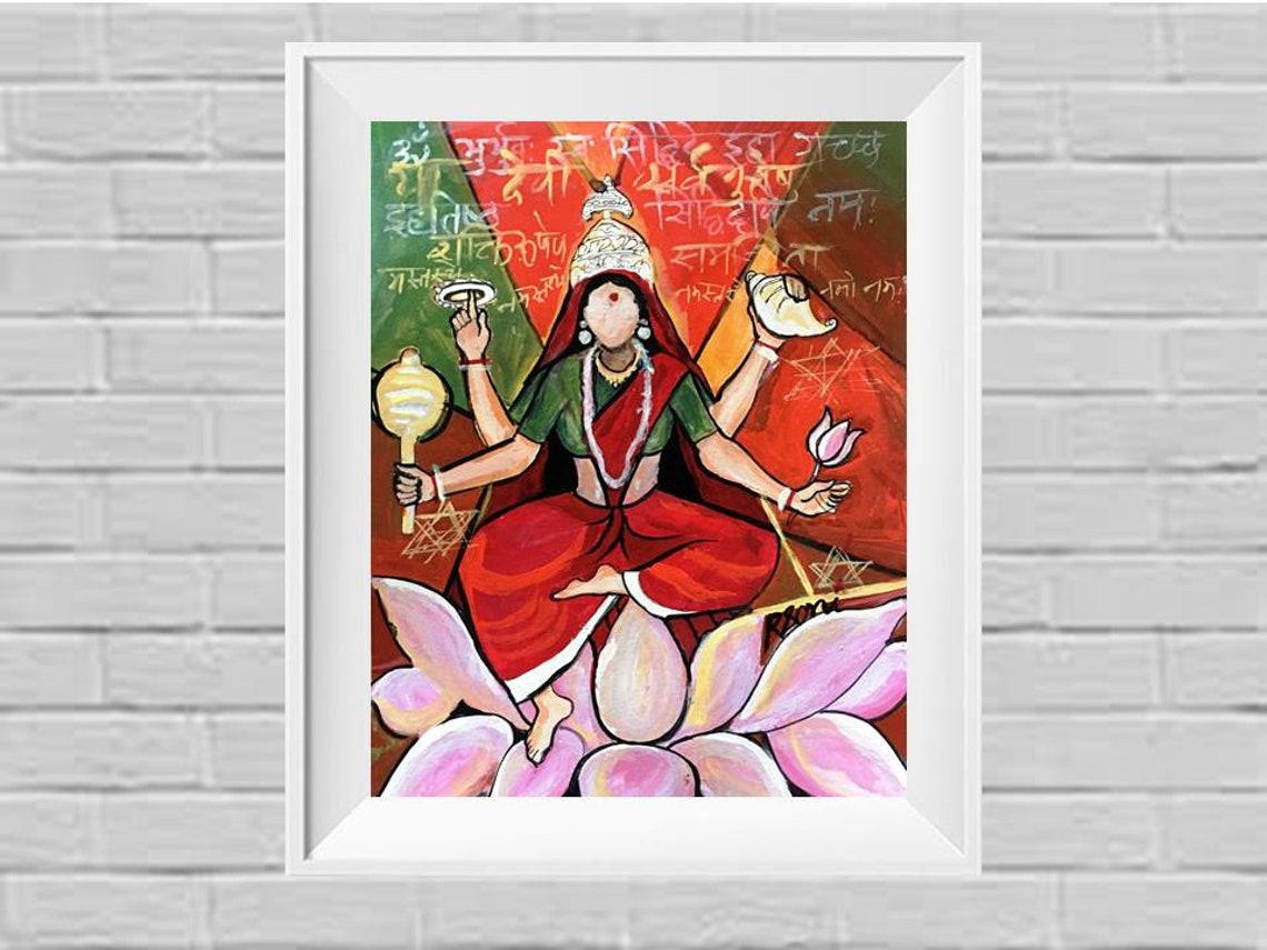Goddess Durga Siddhidatri Devi Hindu God Mythology Printable Digital ...