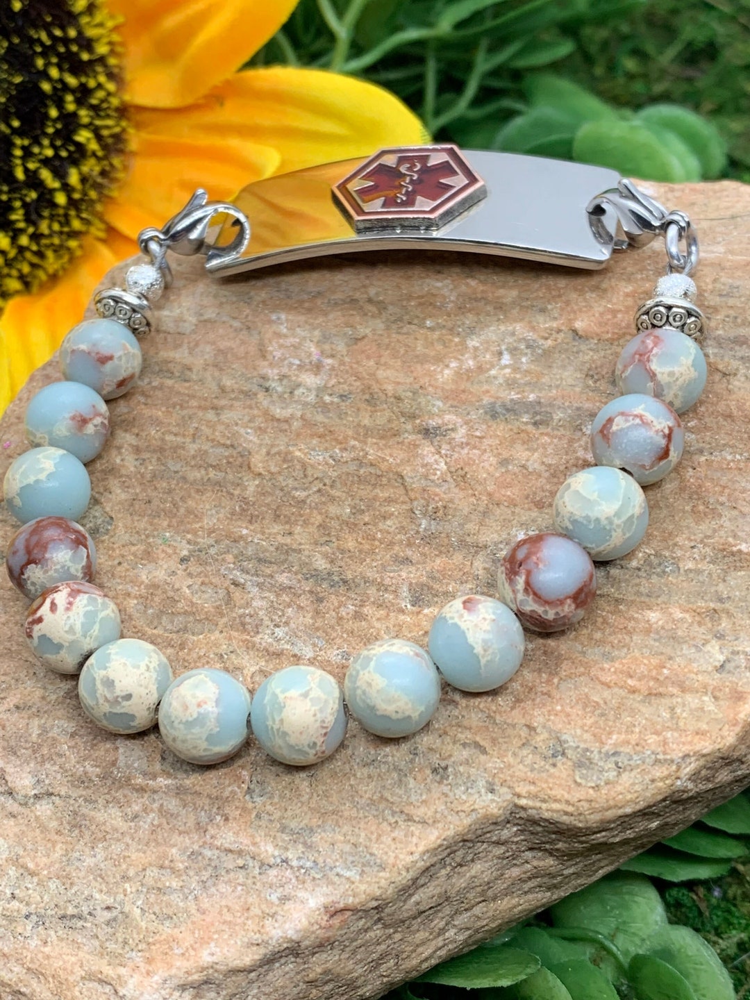 Medical ID Bracelet, Medical Alert for Women, Beaded Medical Alert ...