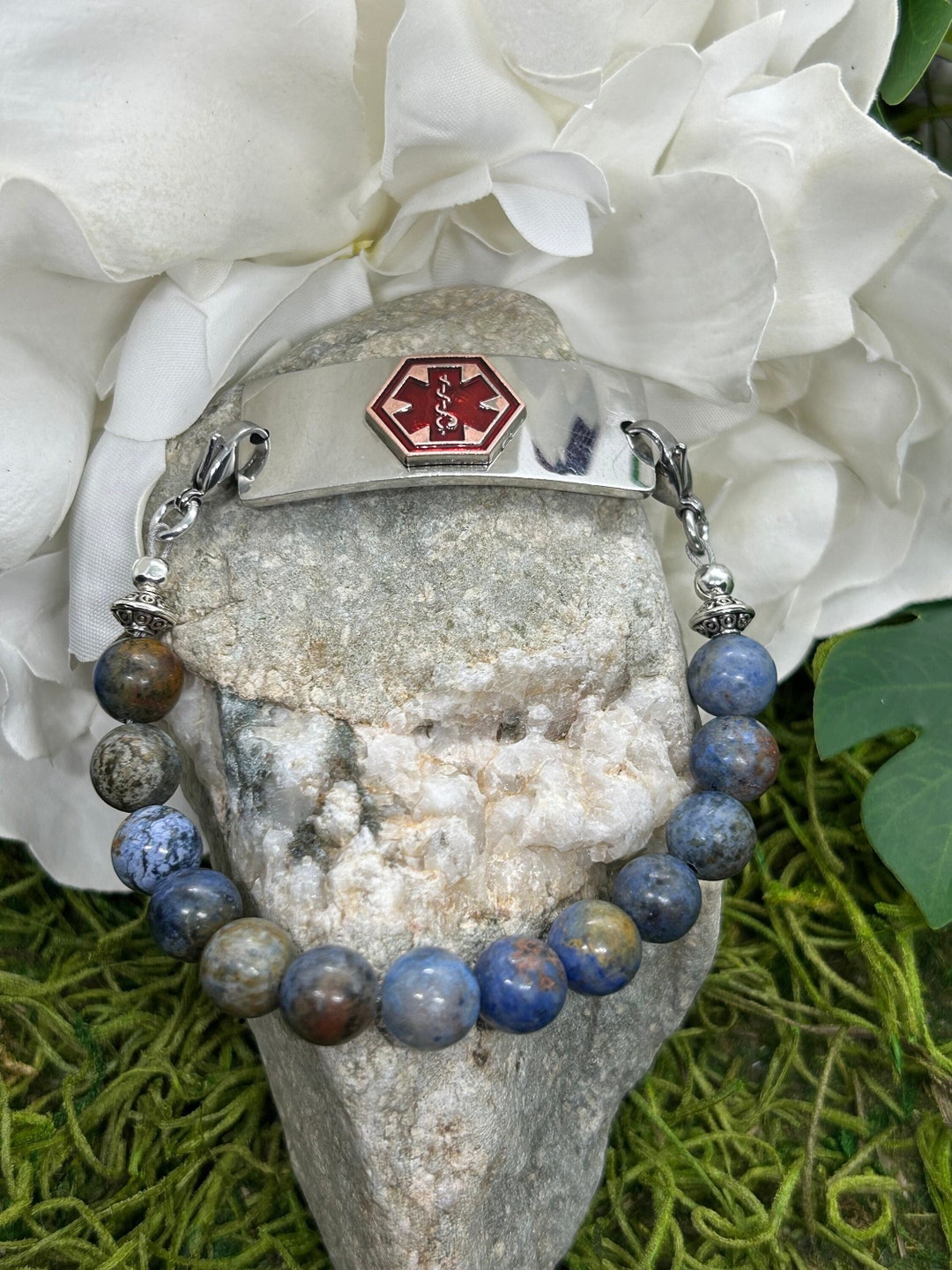 Medical ID Bracelet Medical Alert for Women Beaded Medical - Etsy