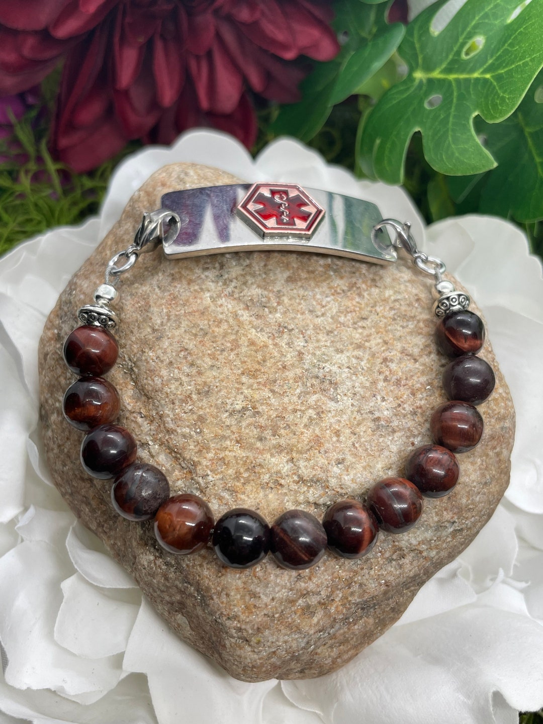 Medical ID Bracelet Medical Alert for Women Beaded Medical - Etsy