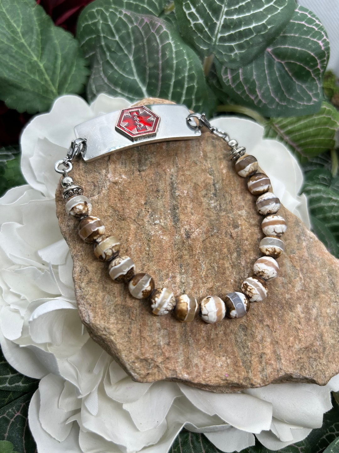 Medical ID Bracelet, Medical Alert for Women, Beaded Medical Alert ...