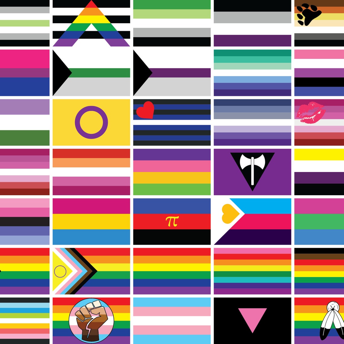 Pride Flag 3x5 Agender Ally Aro Ace Bear Bi Demi Gay - Etsy