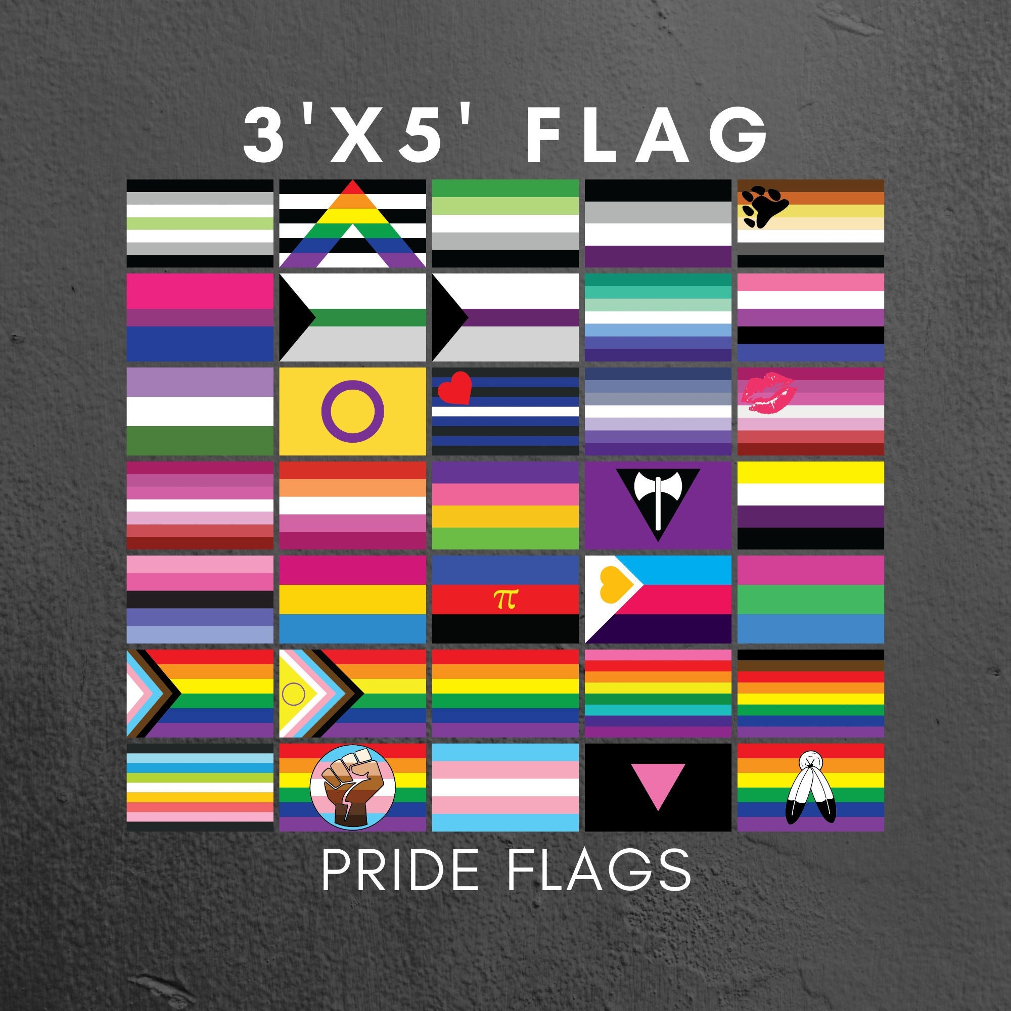 Pride Flag 3x5 Agender Ally Aro Ace Bear Bi Demi Gay Etsy Uk