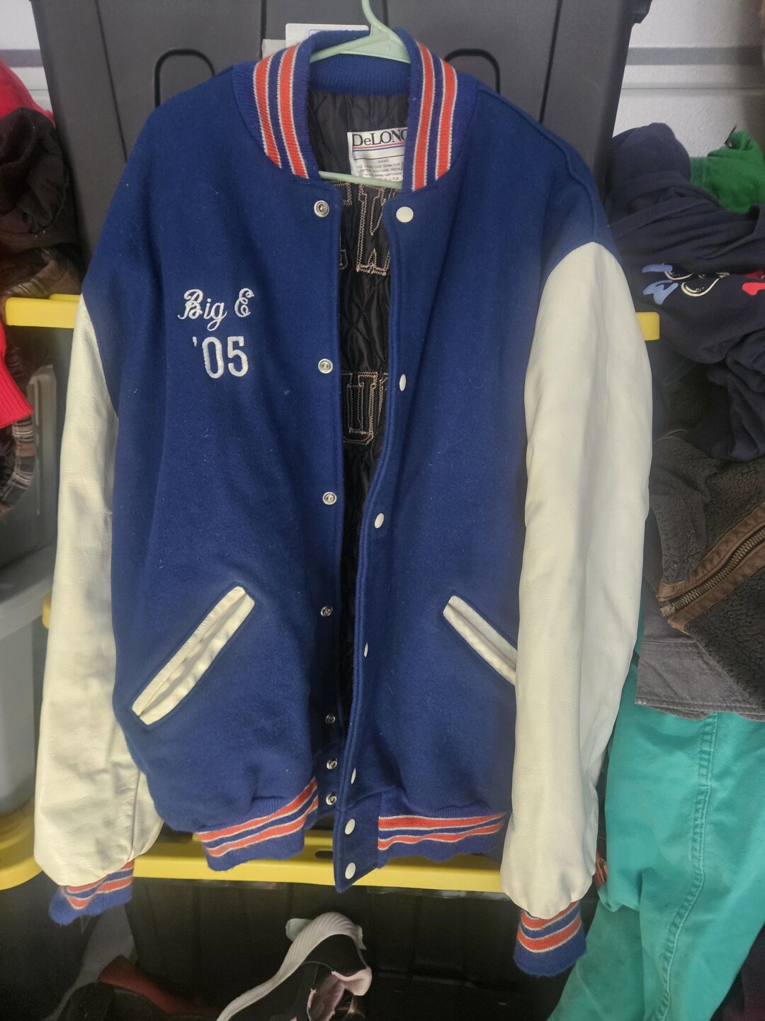Vintage Delong Varsity Letterman Jacket Size 2xl White and Blue - Etsy