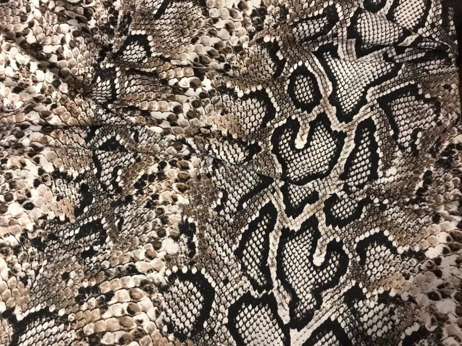 Python jersey fabric/haute couture fabric/brown snakeskin | Etsy
