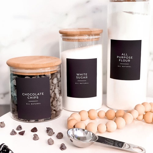 Minimalist Modern Pantry Labels Waterproof and Oil Resistant | Etsy