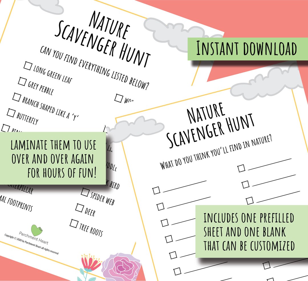 Nature Scavenger Hunt - Activity for Kids, Fun, Outdoor Activity ...