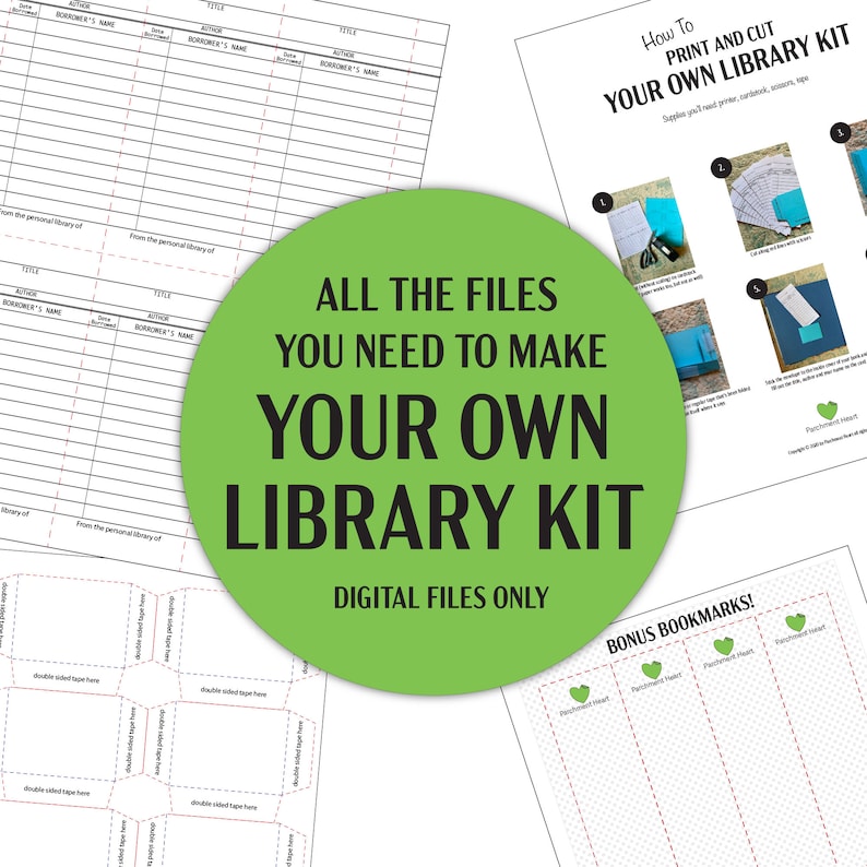 Print and Cut Your Own Library Card Kit - Etsy