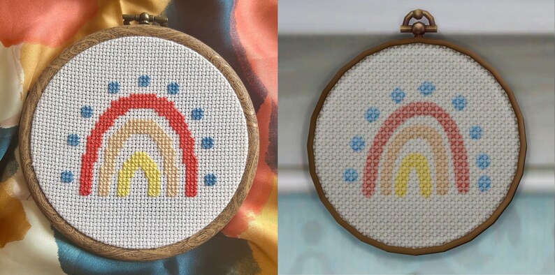 The Sims 4 Cottage Living Cross Stitch Rainbow Pattern Digital PDF ...