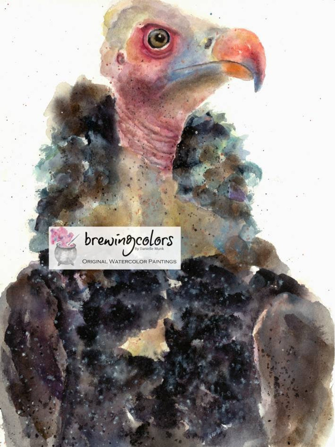 VULTURE ART PRINT - Watercolor Vulture Wall Art, Vulture Decor ...