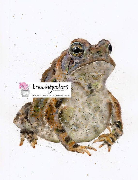 TOAD ART PRINT Toad Painting Watercolor Toad Wall Art | Etsy