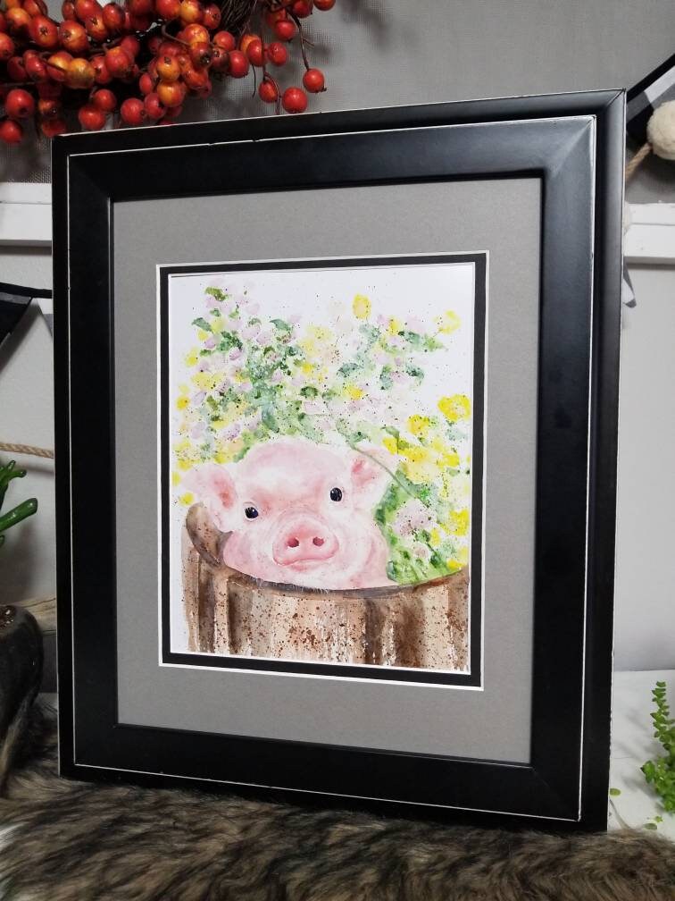 PIGLET ART PRINT Watercolor Pig Art Print Piglet Decor - Etsy