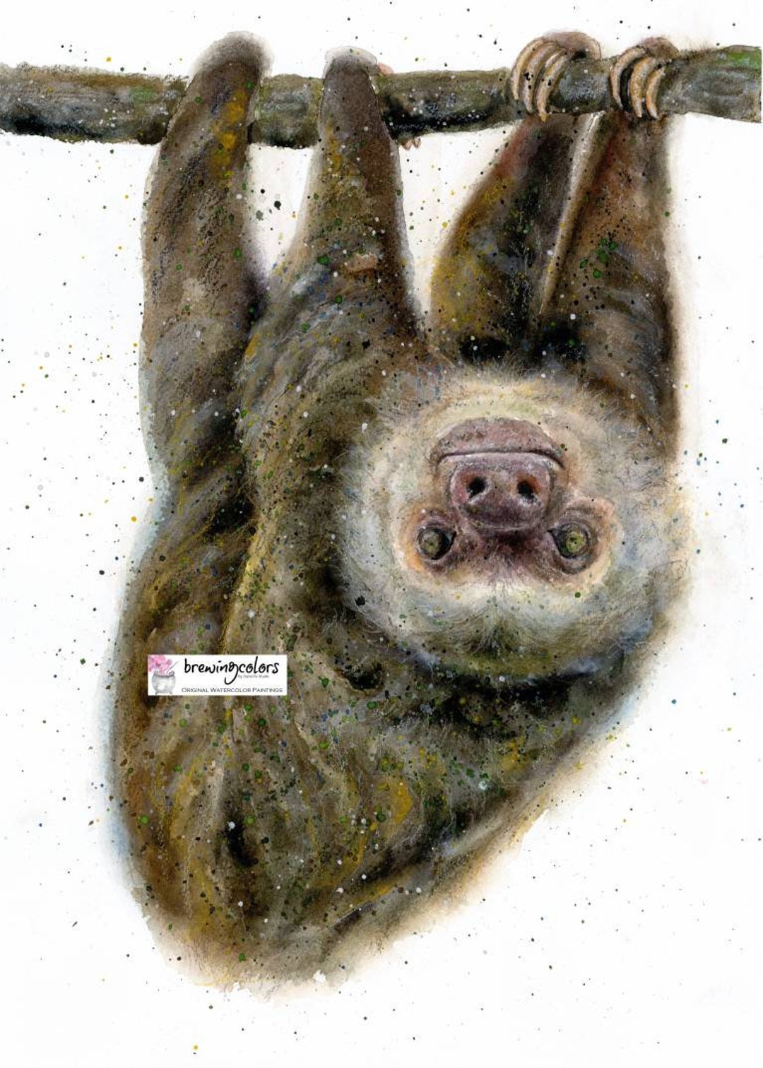 SLOTH ART PRINT - Watercolor Sloths, Sloth Wall Art, Sloth Decor, Sloth ...