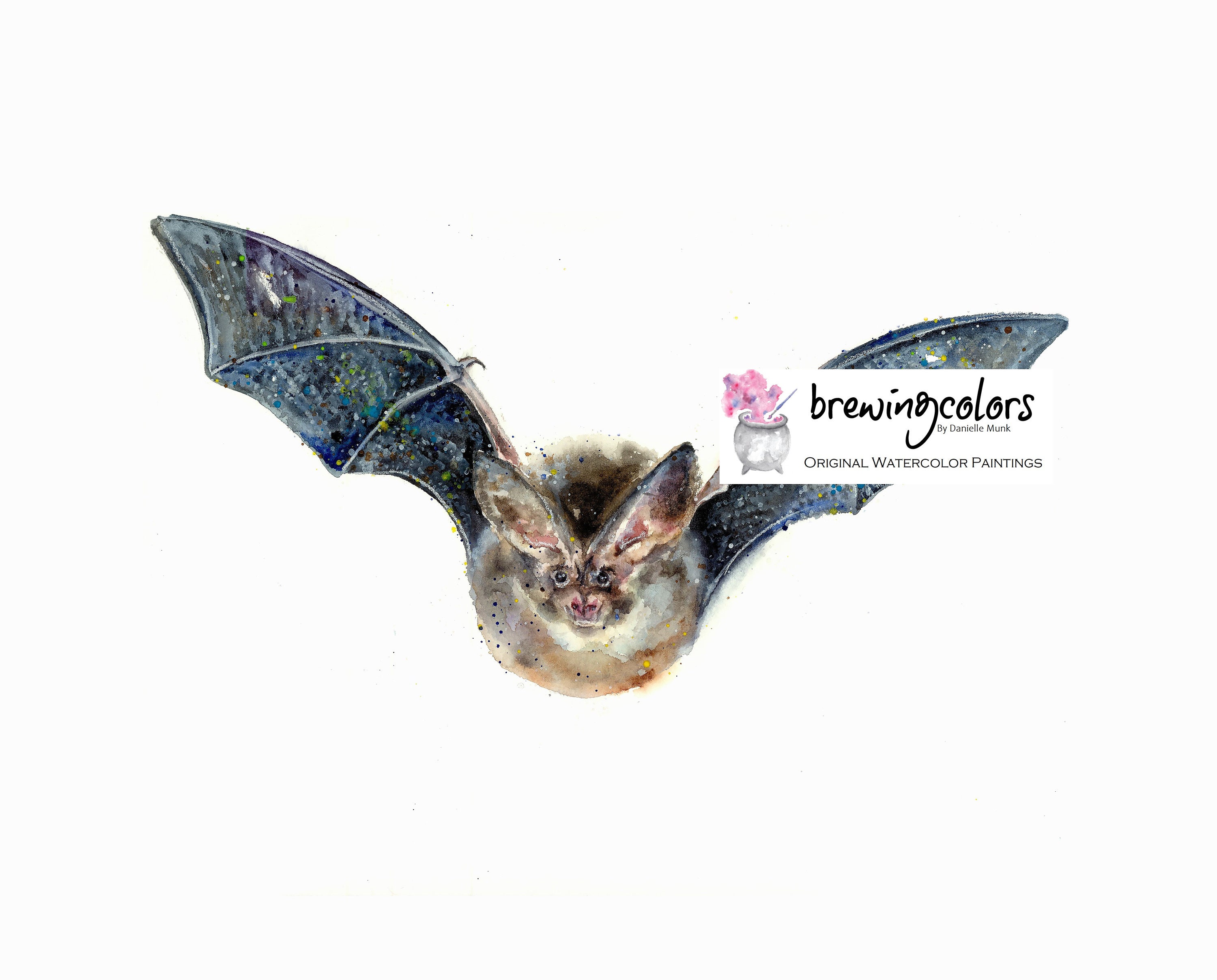 BAT WATERCOLOR PRINT Watercolor Bat Bats Art Bat Decor - Etsy