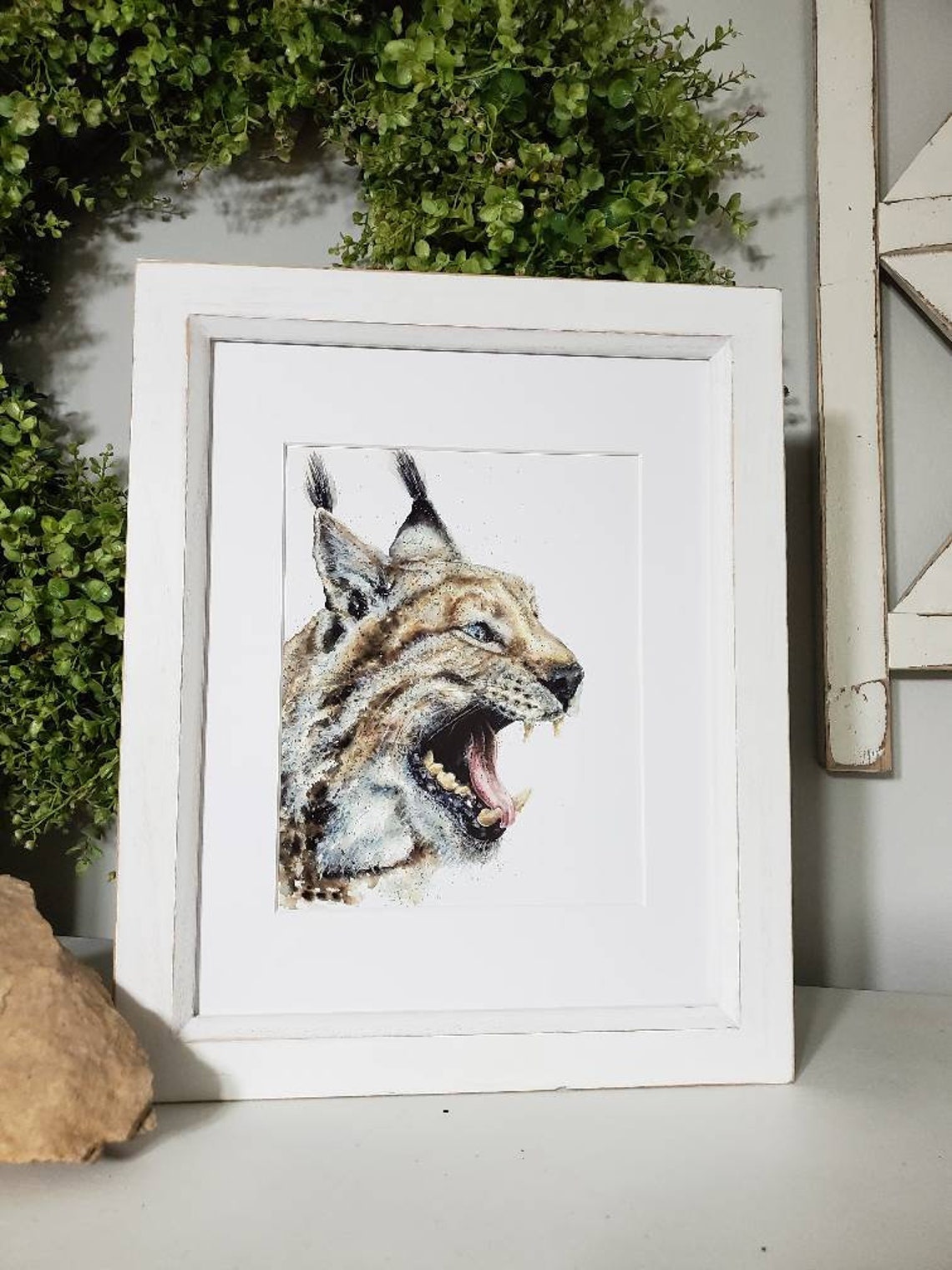 BOBCAT ART PRINT Watercolor Bobcat Bobcat Decor Linx Art | Etsy