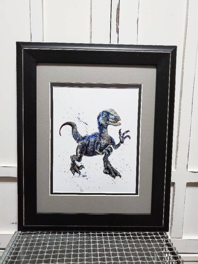 VELOCIRAPTOR DINOSAUR PRINT Velociraptor Art Dinosaur | Etsy