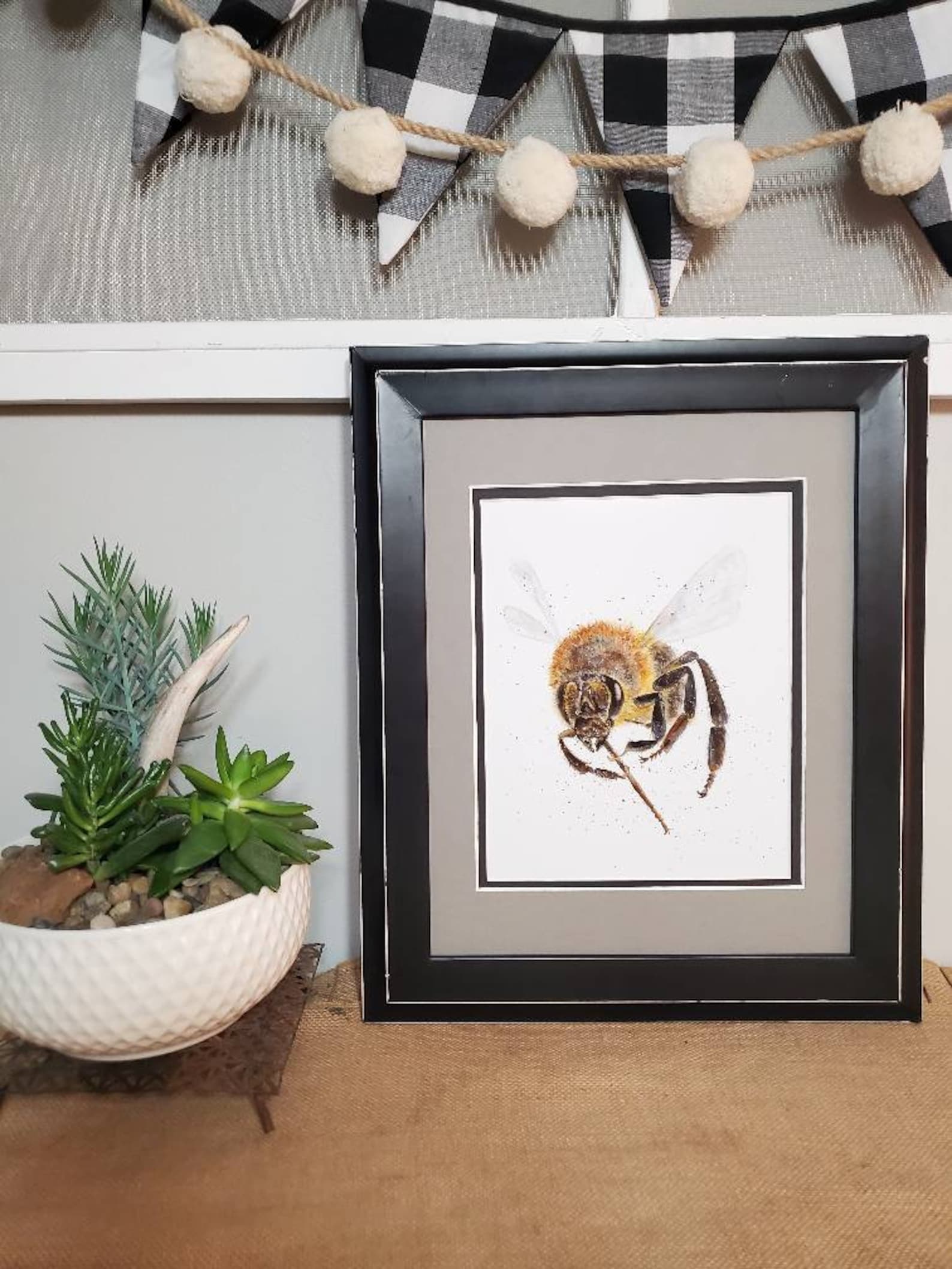 BEE ART PRINT Watercolor Bee Print, Bee Art, Watercolor Bee Art ...