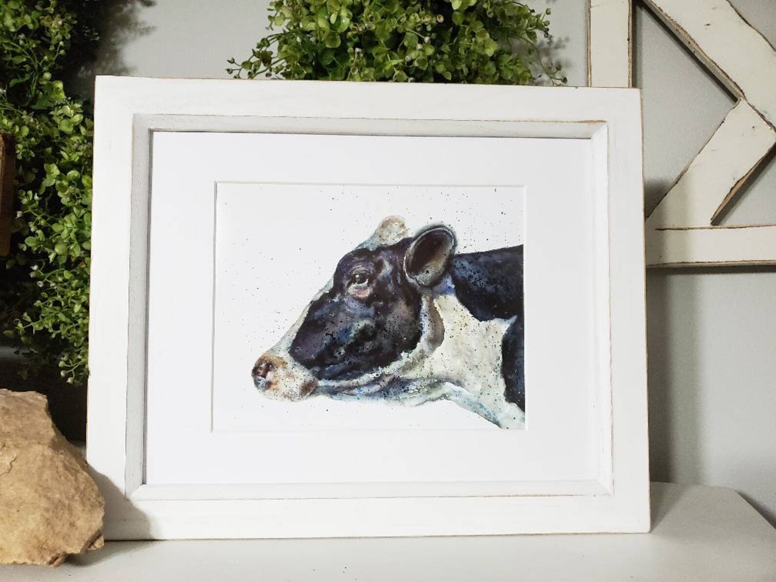 COW ART PRINT Watercolor Cow Art Print Holstein Decor Cow - Etsy