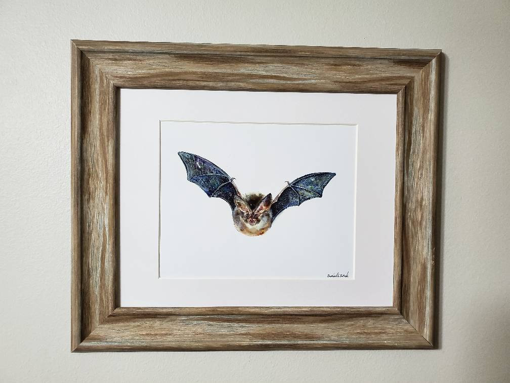 BAT WATERCOLOR PRINT watercolor bat bats art bat decor | Etsy