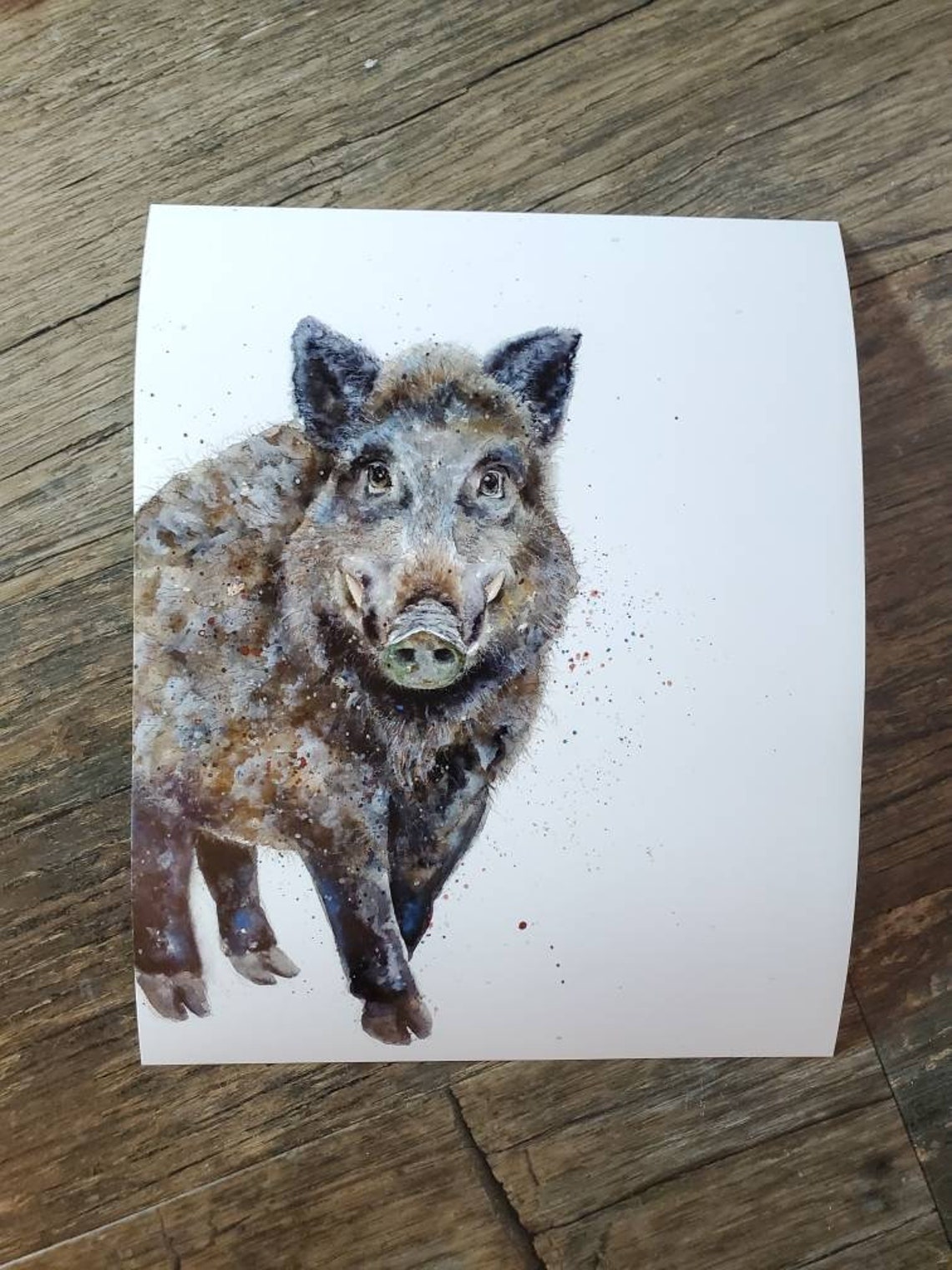 WILD BOAR PRINT Watercolor Pig Art Print Pig Decor Nursery - Etsy