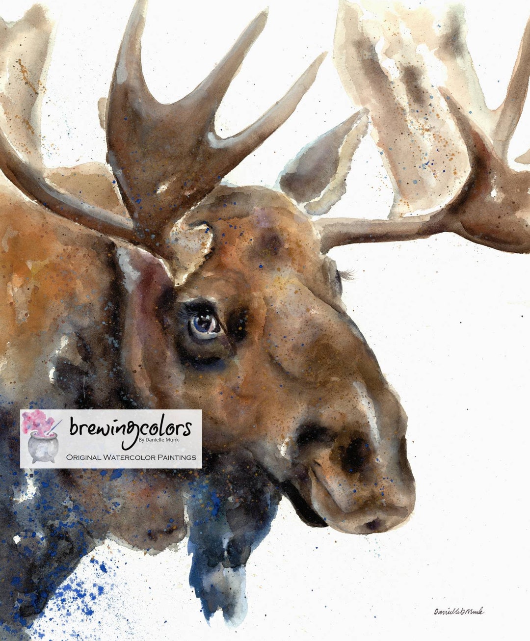 MOOSE ART PRINT - Watercolor Moose Art Print, Moose Decor, Moose Art ...